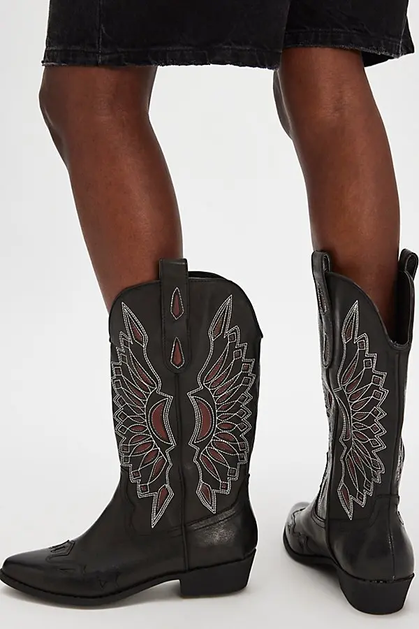 Matisse Willa Western Boots - Black/red