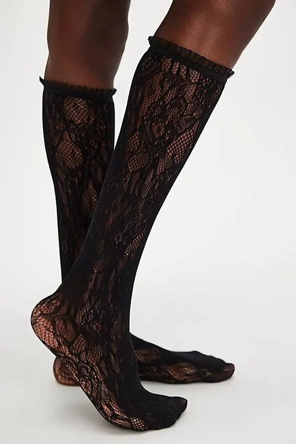 Free People Lovers Lace Knee Socks