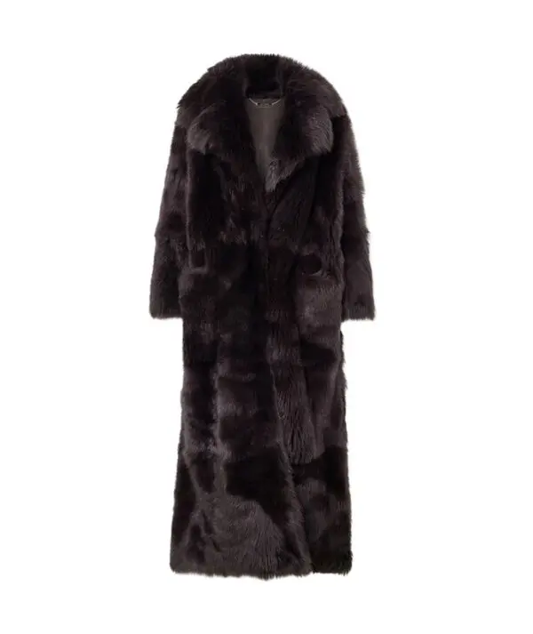 Nour Hammour Evita Shearling Overcoat