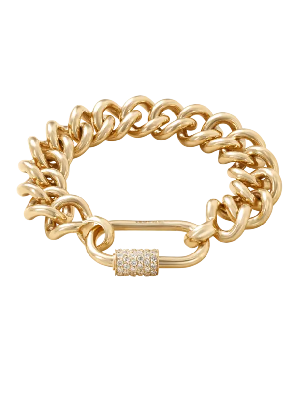 MARLA AARON Mega Curb 14-karat Diamond Bracelet - Gold
