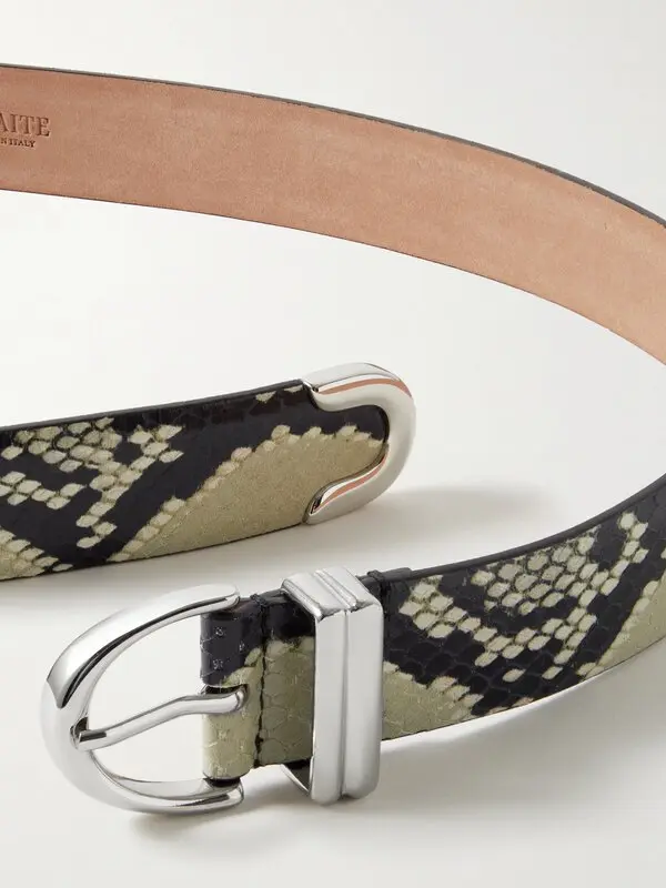 Khaite Snake-effect Leather Belt