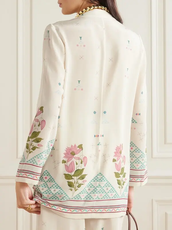 EMPORIO SIRENUSE Jamila Embellished Printed Silk-crepe Kaftan