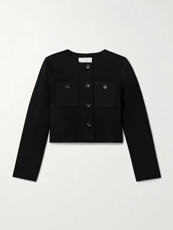 Ulla Johnson Eve Cropped Wool-blend Felt Jacket - Black