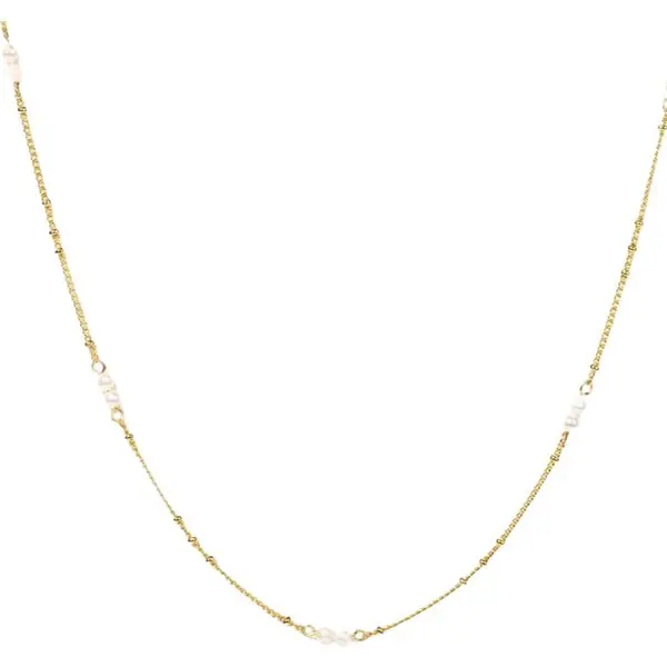 LITTLE SKY STONE Vivienne Pearl Necklace - Gold /cream
