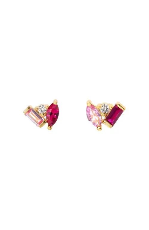 LITTLE SKY STONE Seraphina Celeste Stud Earrings - Ruby / Pink