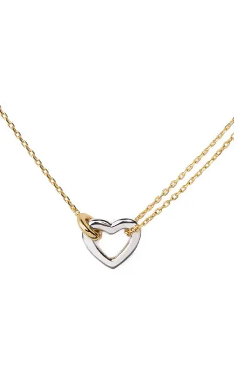 LITTLE SKY STONE Emma Heart Necklace - Silver / Gold