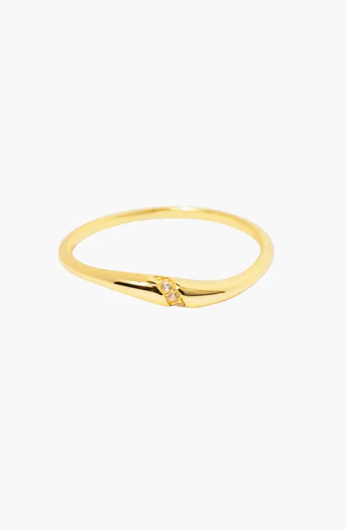 LITTLE SKY STONE Liana Wave Ring - Gold With Clear Stone