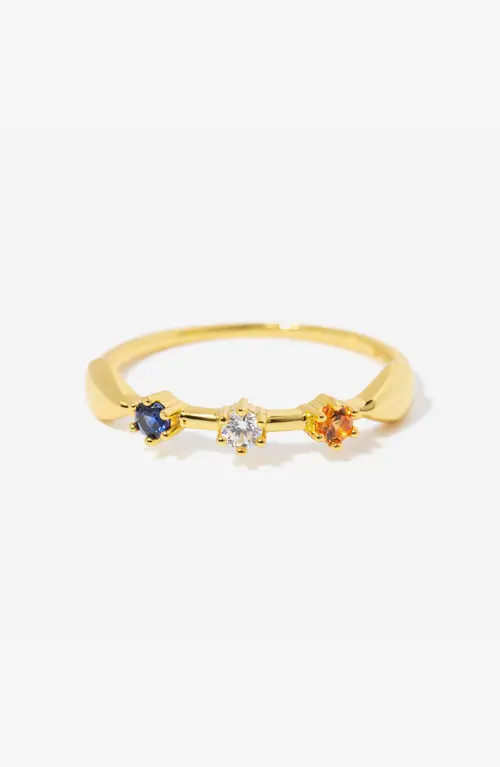 LITTLE SKY STONE Elena Sapphire Accent Ring - Gold With Blue, White, Orange