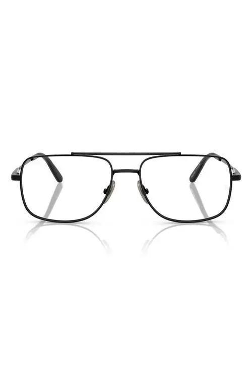 Ray-ban 56mm Square Optical Glasses - Black