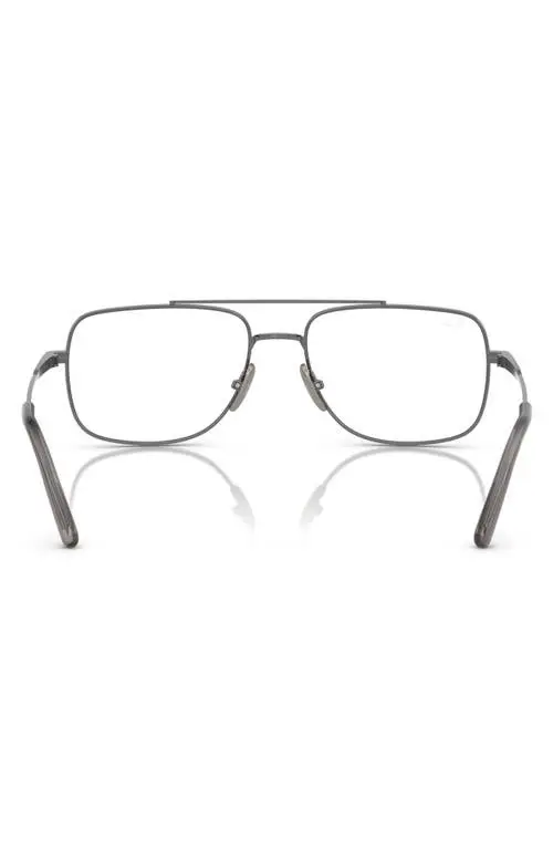 Ray-ban 56mm Square Optical Glasses - Gunmetal
