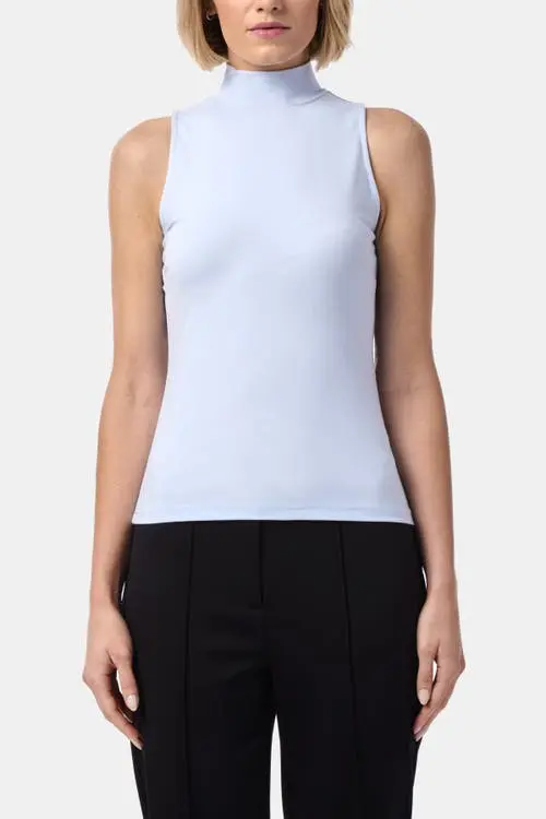 CAPSULE 121 Sleeveless Mock Neck Top - Baby Blue
