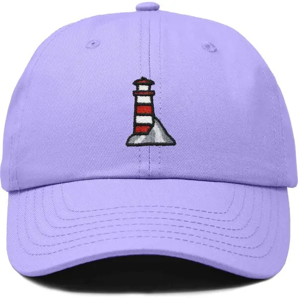 DALIX Lighthouse Embroidered Baseball Cap - Lavender