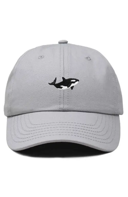 DALIX Killer Whale Embroidered Cap - Gray