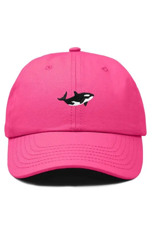DALIX Killer Whale Embroidered Cap - Hot Pink