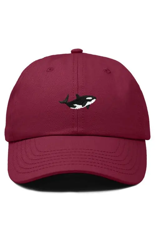 DALIX Killer Whale Embroidered Cap - Maroon