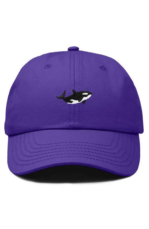 DALIX Killer Whale Embroidered Cap - Purple