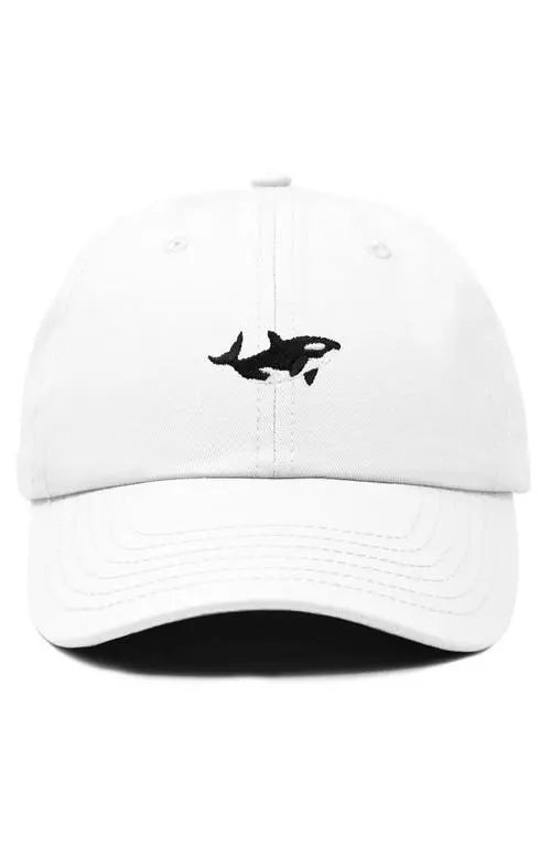 DALIX Killer Whale Embroidered Cap - White