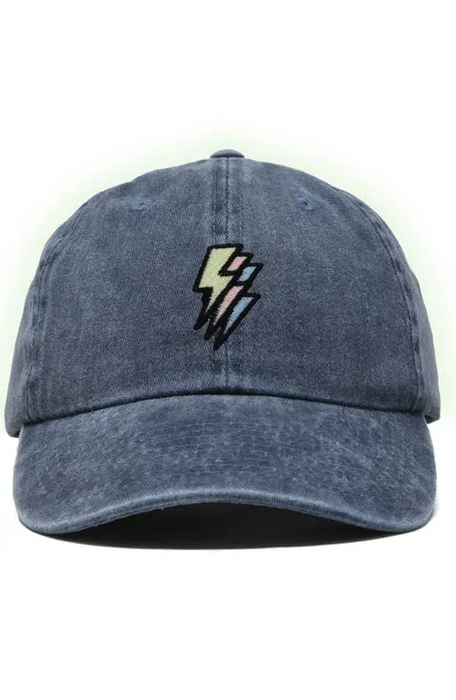 DALIX Lightning Bolt Cap - Washed Navy Blue