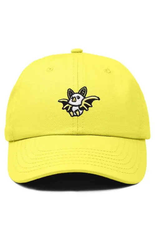 DALIX Honduran Bat Embroidered Cap - Yellow