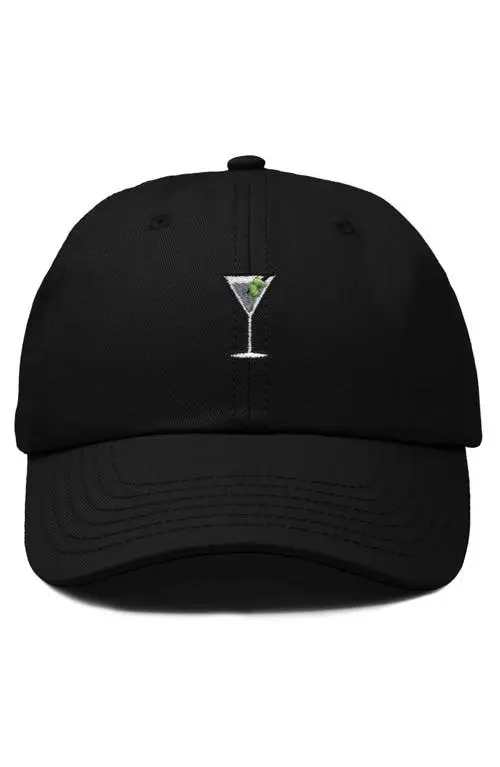 DALIX Martini Embroidered Cap - Black