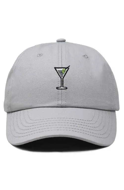 DALIX Martini Embroidered Cap - Gray
