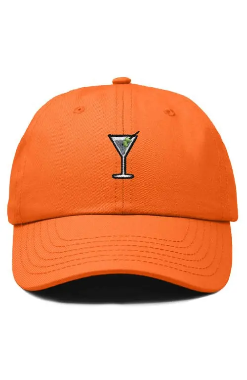 DALIX Martini Embroidered Cap - Orange
