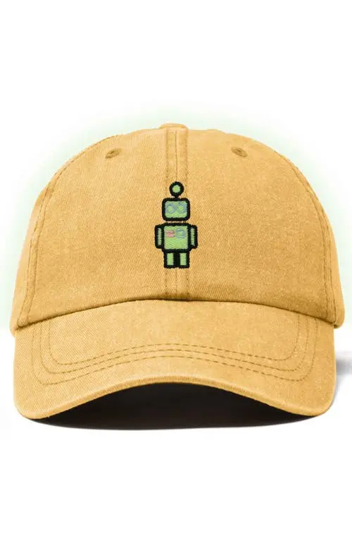 DALIX Robot Baseball Cap - Washed Gold
