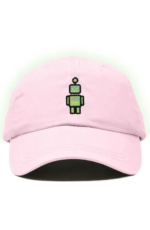DALIX Robot Baseball Cap - Washed Pink