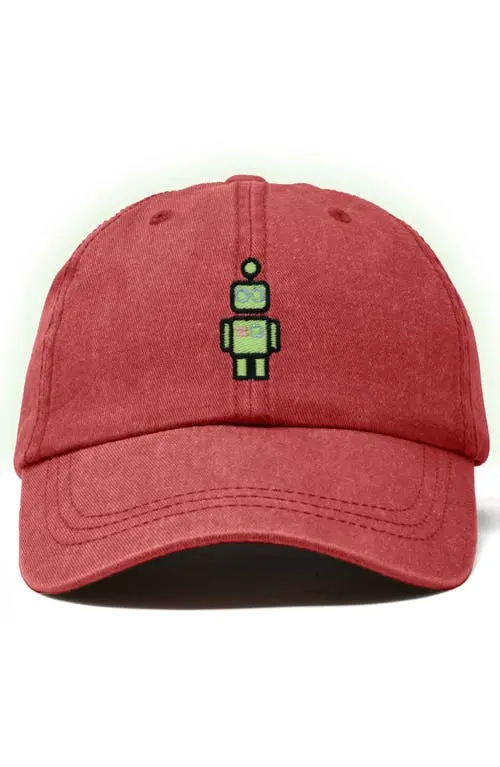 DALIX Robot Baseball Cap - Washed Red