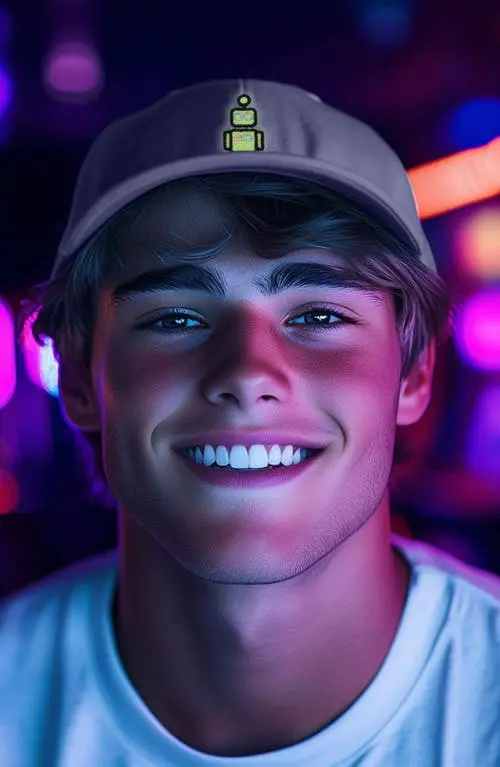 DALIX Robot Baseball Cap - White