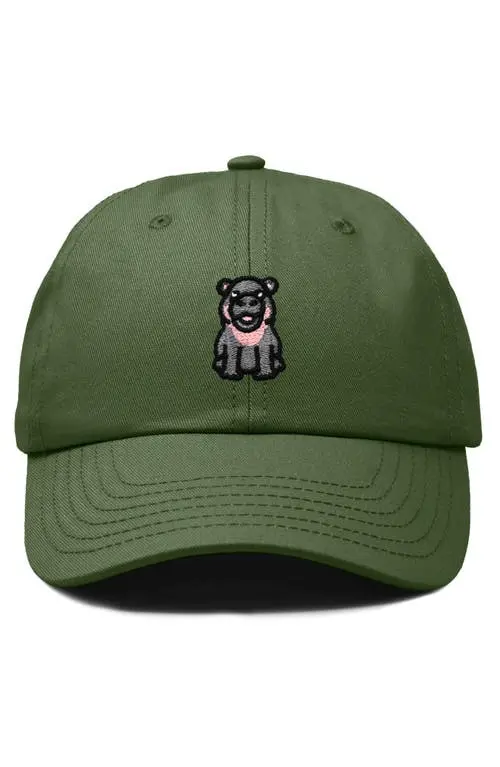 DALIX Hippo Embroidered Cap - Olive