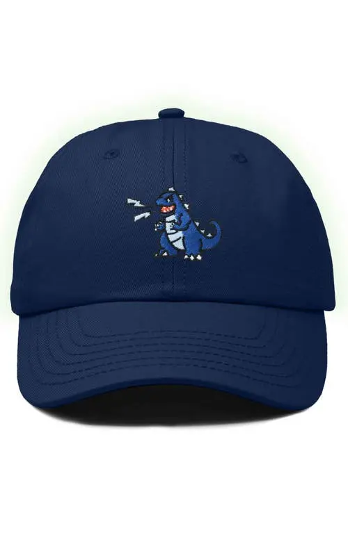 DALIX Lizard Embroidered Baseball Cap - Navy Blue