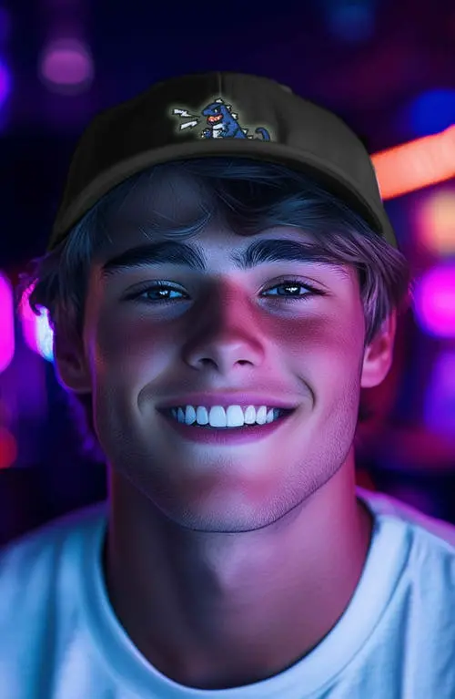 DALIX Lizard Embroidered Baseball Cap - Olive