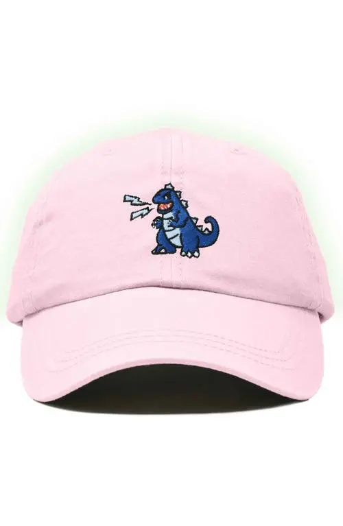 DALIX Lizard Embroidered Baseball Cap - Washed Pink