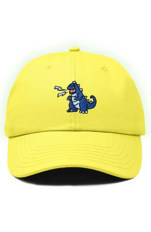 DALIX Lizard Embroidered Baseball Cap - Yellow