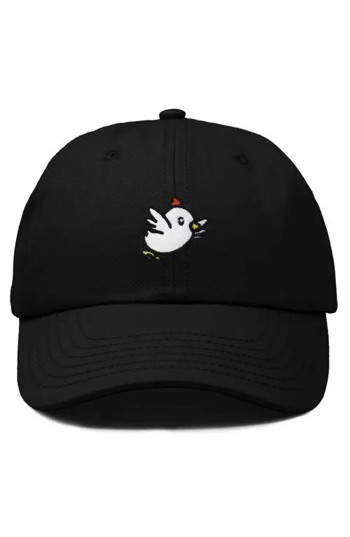 DALIX Chicken Embroidered Cap - Black