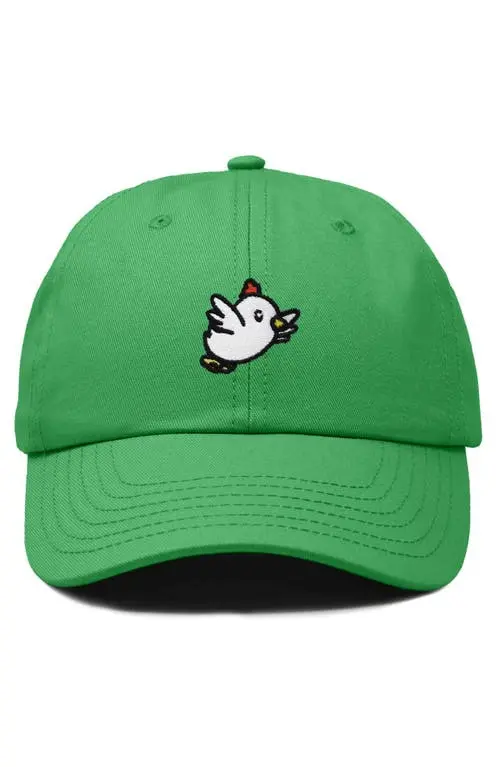 DALIX Chicken Embroidered Cap - Kelly Green