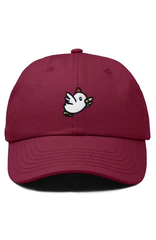 DALIX Chicken Embroidered Cap - Maroon