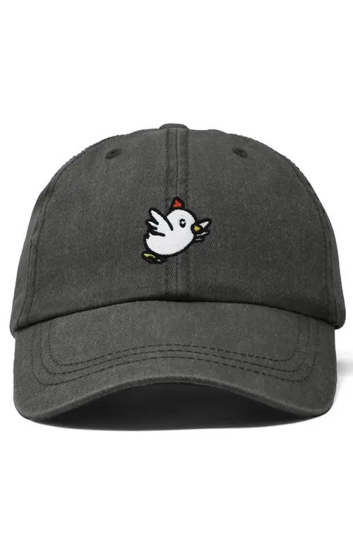 DALIX Chicken Embroidered Cap - Washed Gray