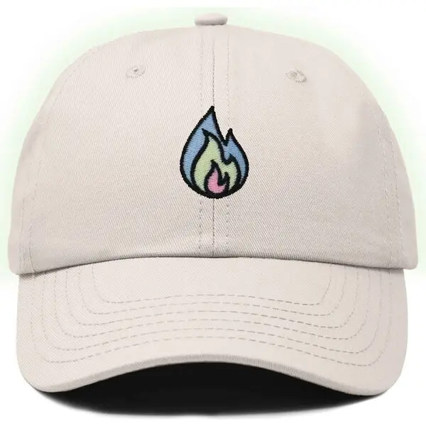 DALIX Fire Embroidered Cap - Beige