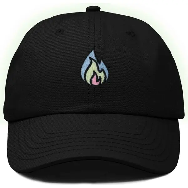 DALIX Fire Embroidered Cap - Black