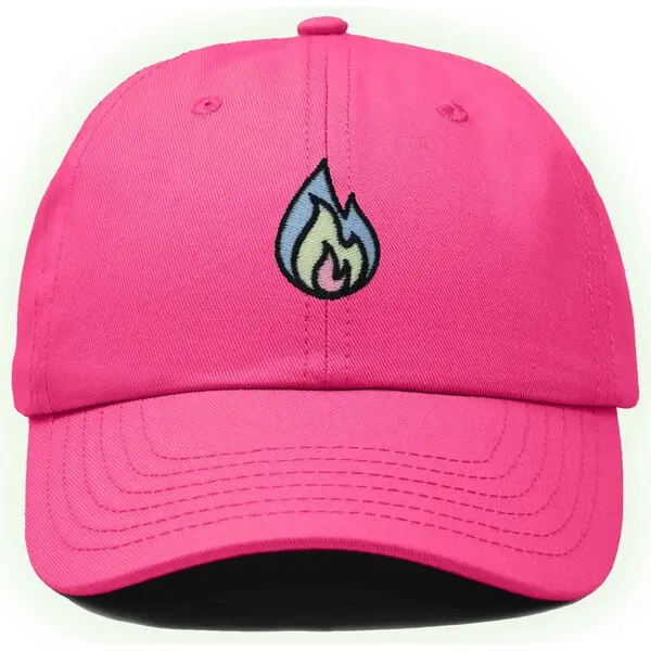 DALIX Fire Embroidered Cap - Hot Pink