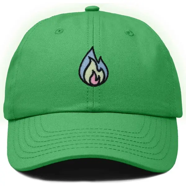 DALIX Fire Embroidered Cap - Kelly Green