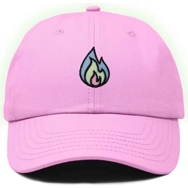 DALIX Fire Embroidered Cap - Light Pink