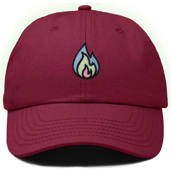 DALIX Fire Embroidered Cap - Maroon