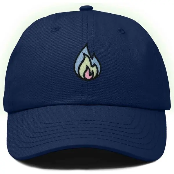 DALIX Fire Embroidered Cap - Navy Blue