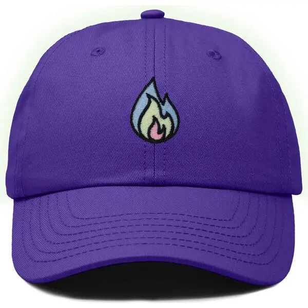 DALIX Fire Embroidered Cap - Purple