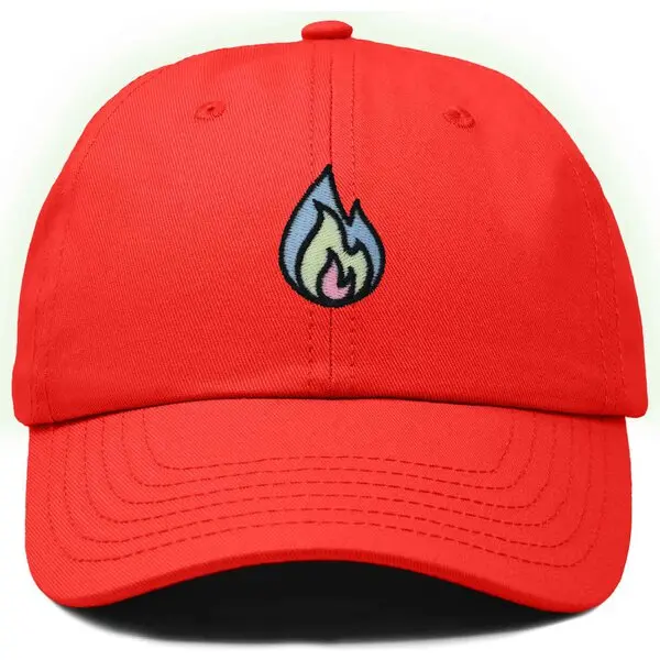 DALIX Fire Embroidered Cap - Red