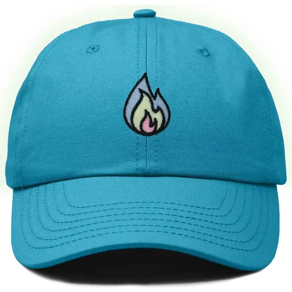 DALIX Fire Embroidered Cap - Teal