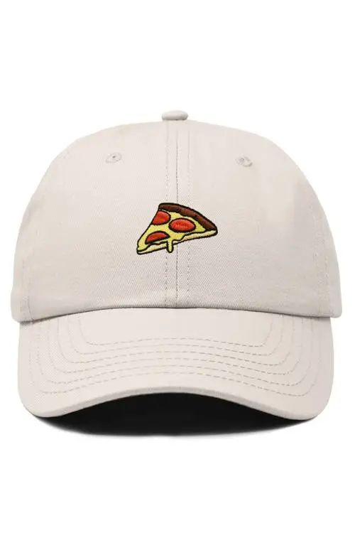 DALIX Pizza Slice Embroidered Cap - Beige